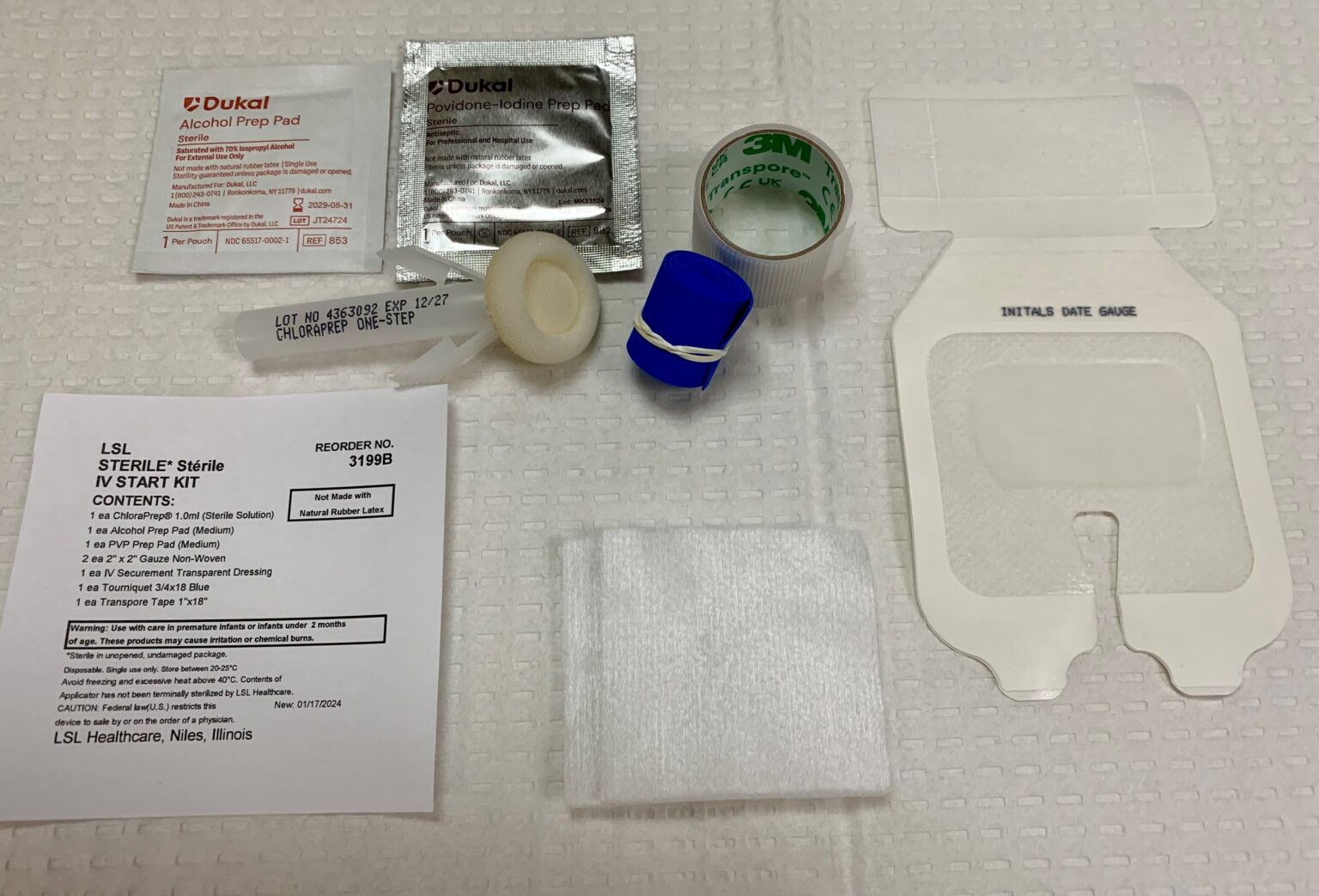 IV Start Kit w/CHG, IPA & PVP - LSL Healthcare